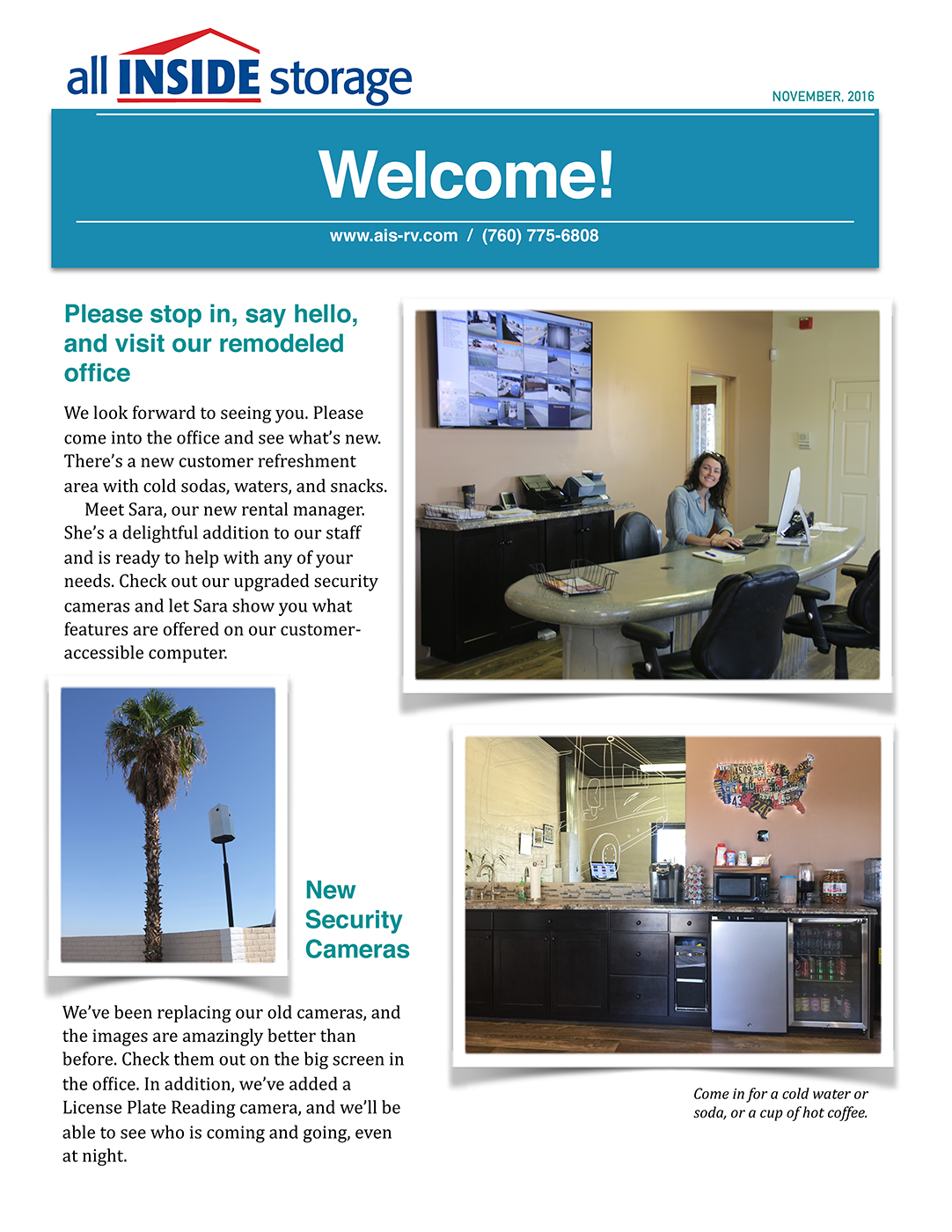 Newsletter Fall 2016 - All Inside RV Storage - Clean, Cool & Safe!